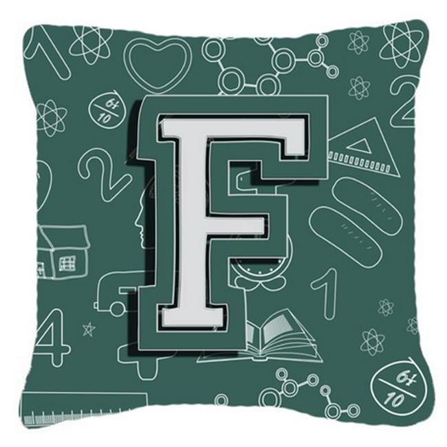 Letter F Back To School Initial Canvas Fabric Decorative Pillow ...