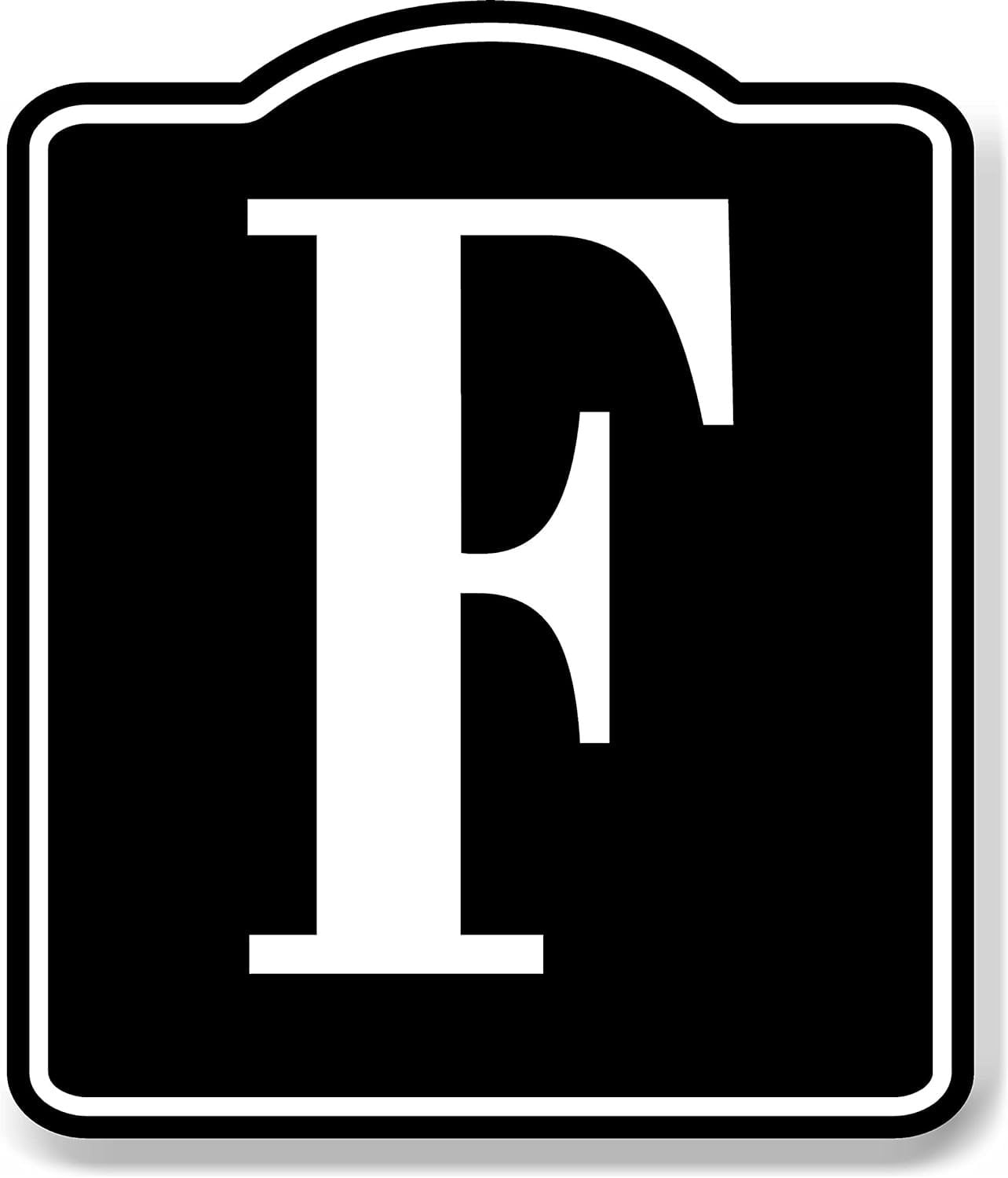 Letter F Bin Aisle Row Marker Label BLACK Aluminum Composite Sign, 20 ...