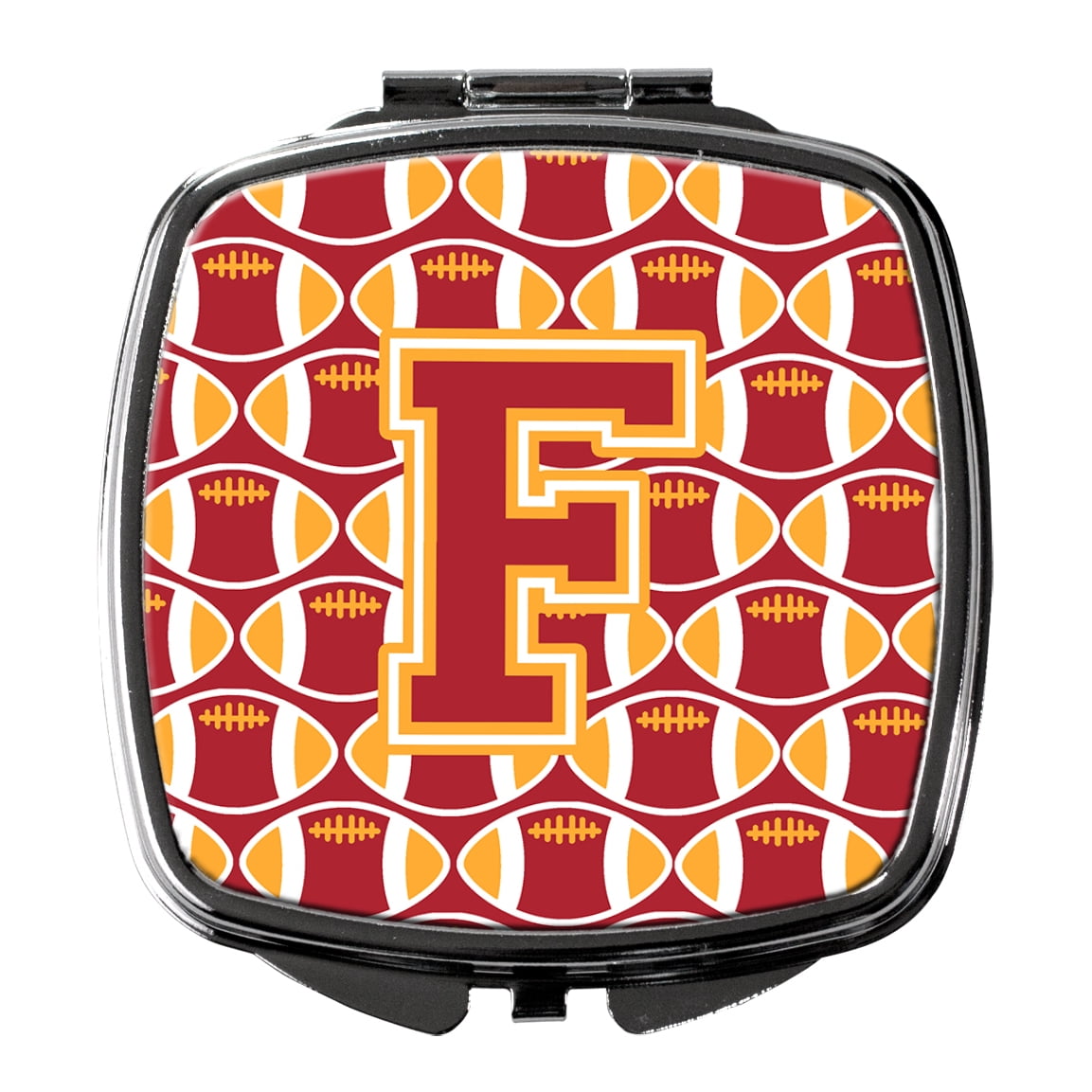 Letter F Football Cardinal and Gold Compact Mirror - Walmart.com