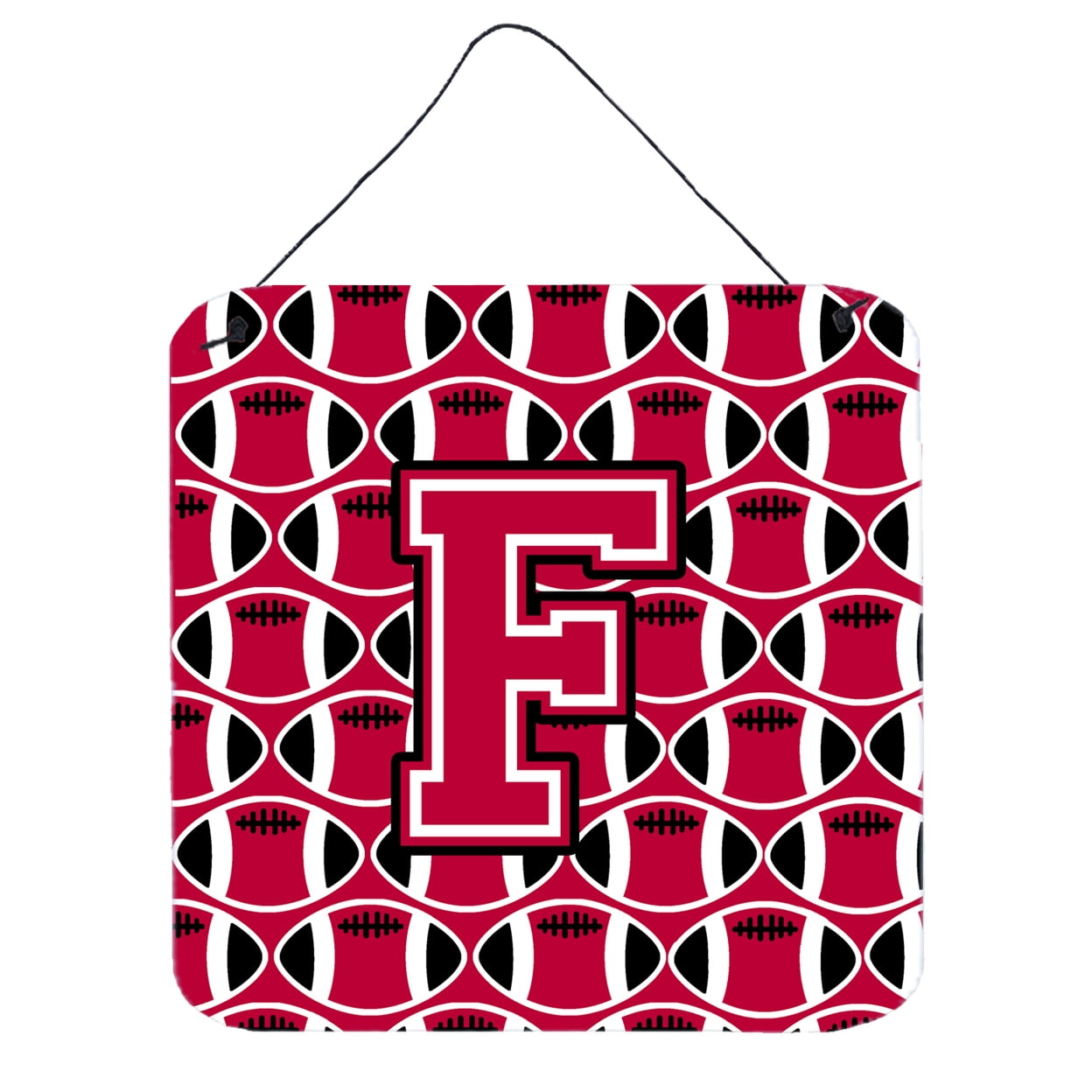 Letter F Football Crimson and White Wall or Door Hanging Prints ...