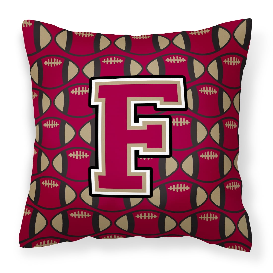 Letter F Football Garnet and Gold Fabric Decorative Pillow - Walmart.com
