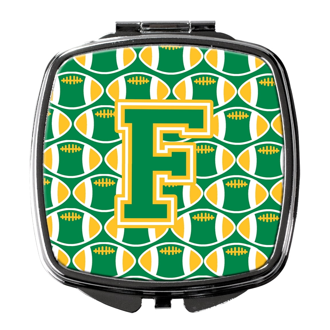 Letter F Football Green and Gold Compact Mirror CJ1069-FSCM - Walmart.com