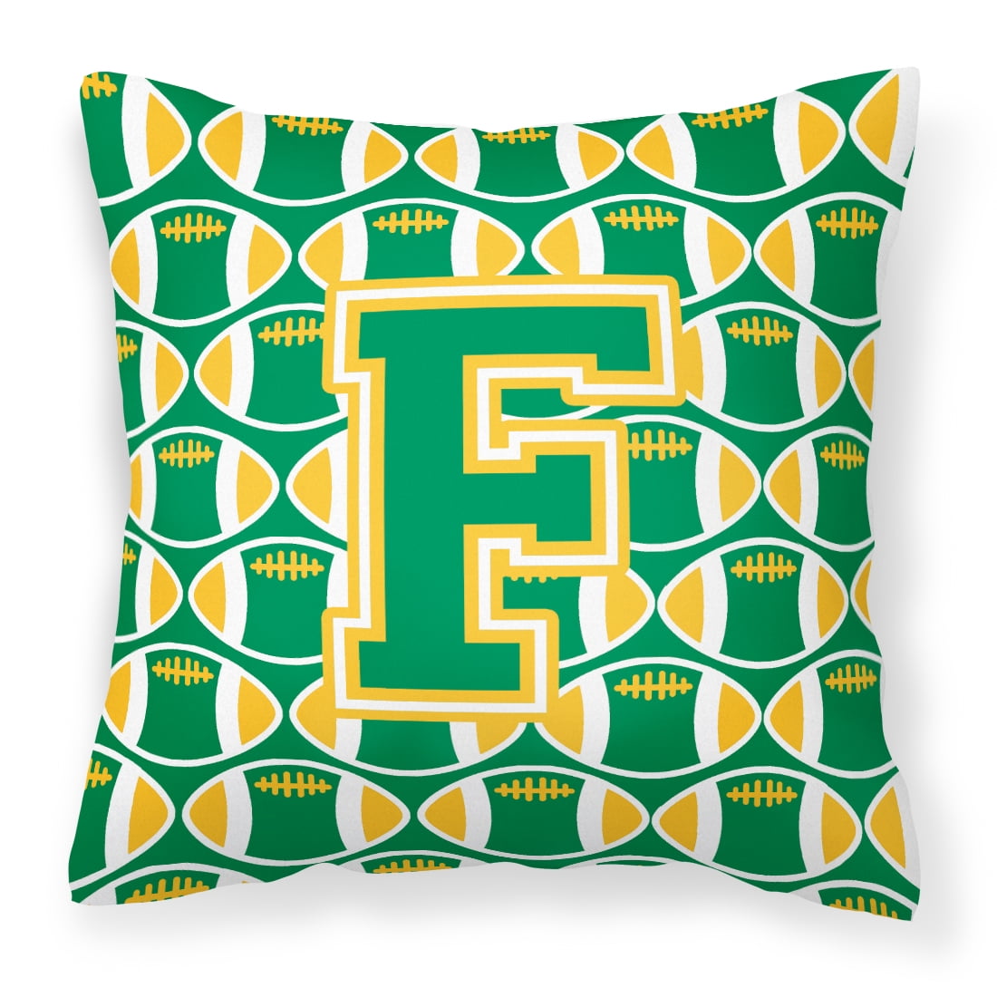 Letter F Football Green and Gold Fabric Decorative Pillow - Walmart.com