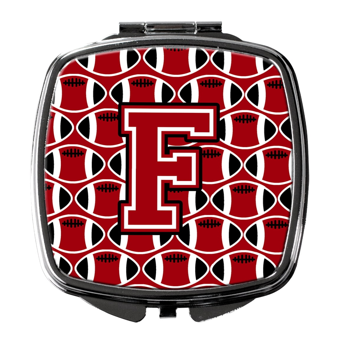 Letter F Football Red Black and White Compact Mirror CJ1073-FSCM ...