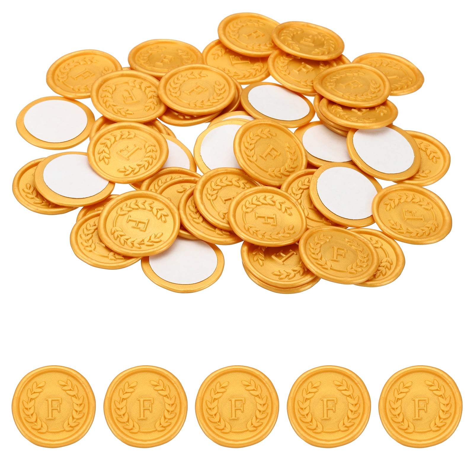 Letter F Gold Wax Seal Stickers, 50 Pack Envelope Seal Stickers ...