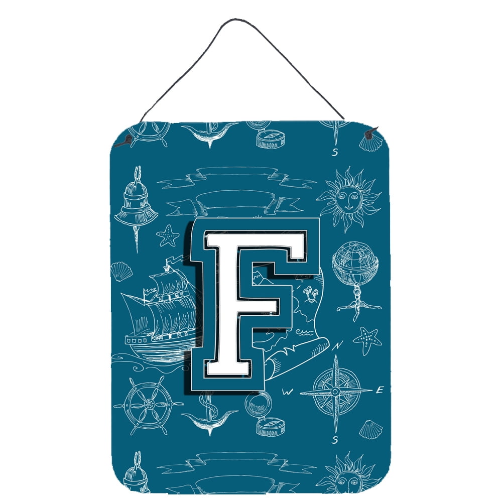 Letter F Sea Doodles Initial Alphabet Wall or Door Hanging Prints ...