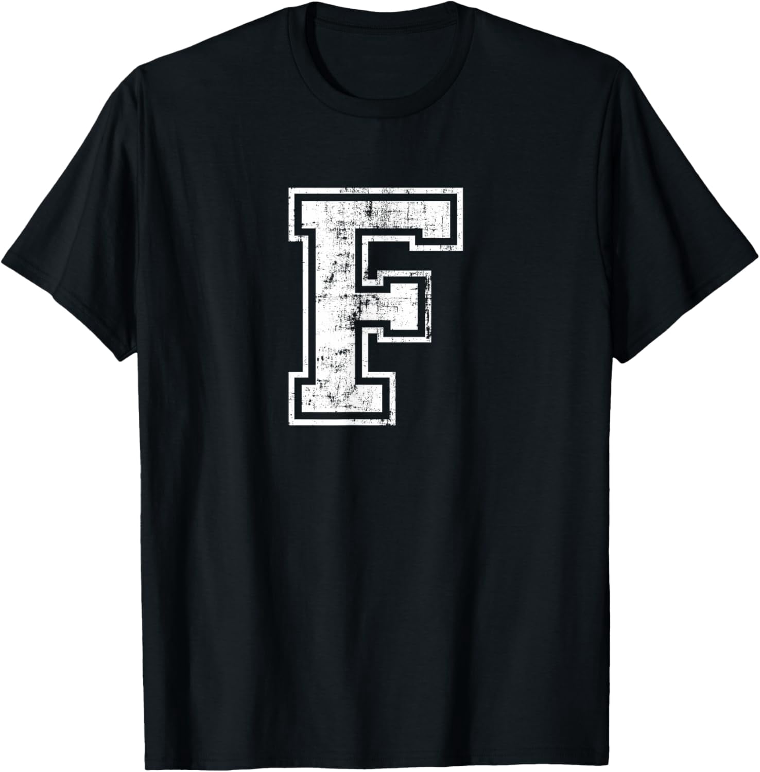 Letter F Uppercase Alphabet Initial School College Varsity T-Shirt ...