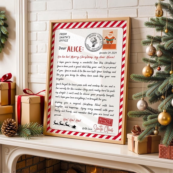 Letter From Santa Claus Poster, North Pole Santa Mail, Letter Poster ...