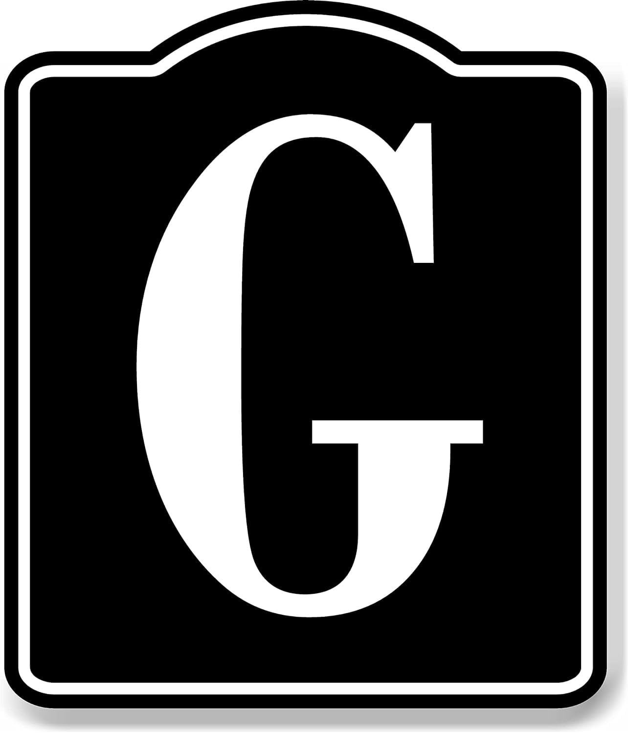 Letter G Bin Aisle Row Marker Label BLACK Aluminum Composite Sign, 15 ...