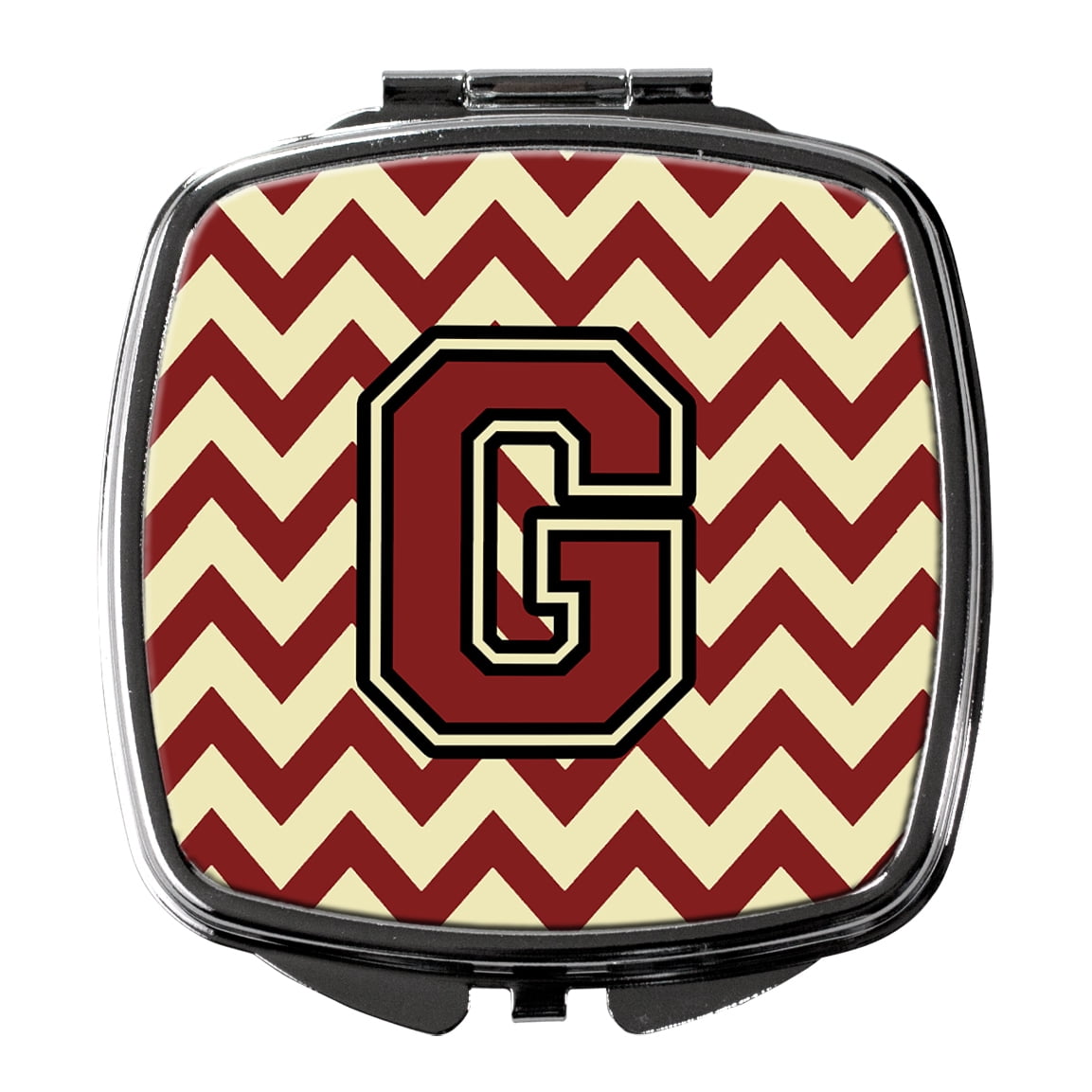 Letter G Chevron Maroon and Gold Compact Mirror - Walmart.com