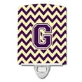 Letter G Chevron Purple and Gold Ceramic Night Light - Walmart.com