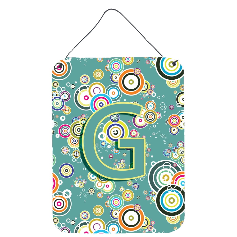 Letter G Circle Circle Teal Initial Alphabet Wall or Door Hanging ...