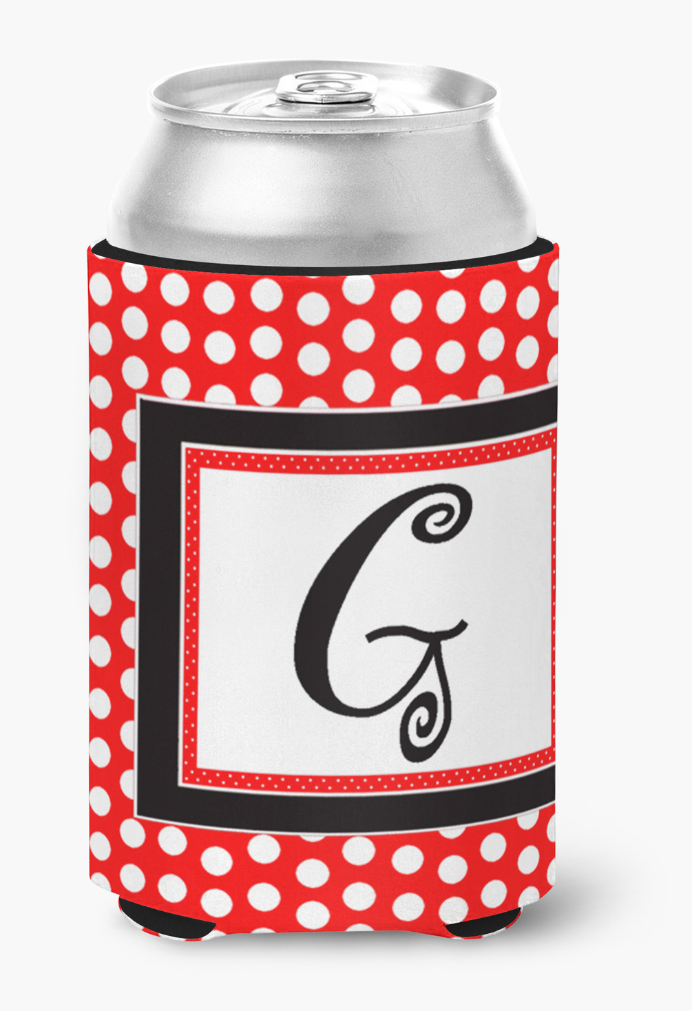 Letter G Initial - Red Black Polka Dots Can or Bottle Hugger - Walmart.com