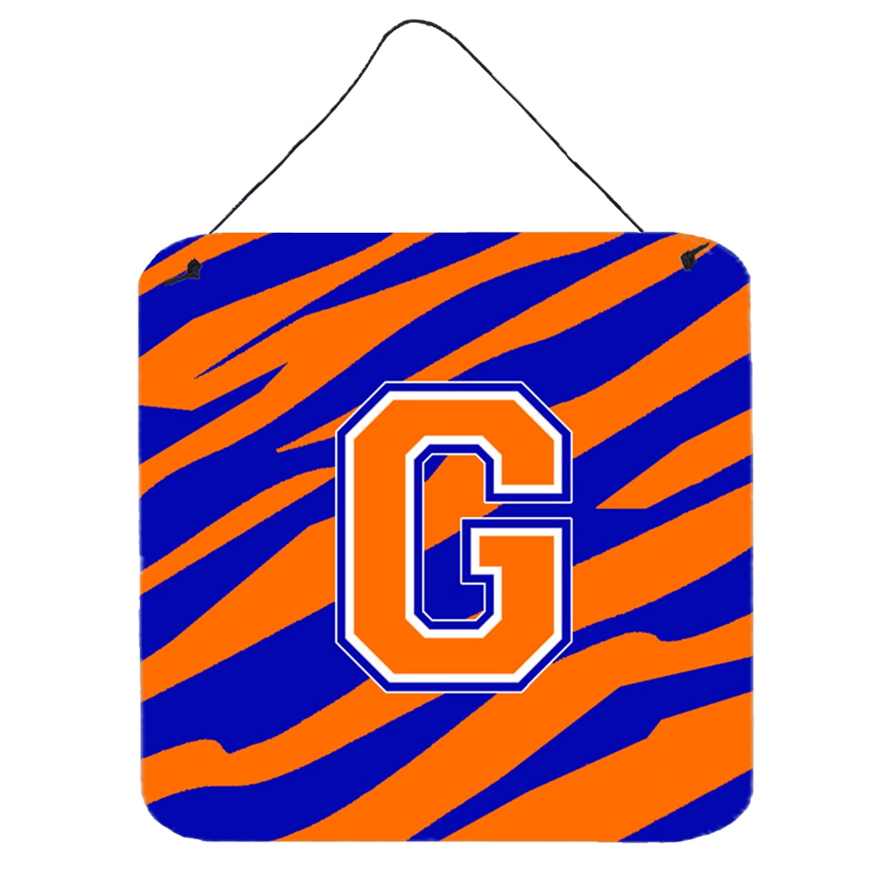 Letter G Initial Tiger Stripe - Blue Orange Wall or Door Hanging Prints ...