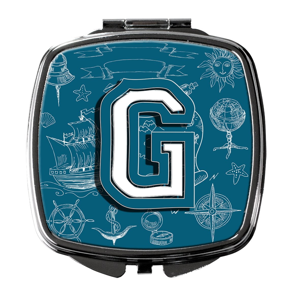 Letter G Sea Doodles Initial Alphabet Compact Mirror - Walmart.com