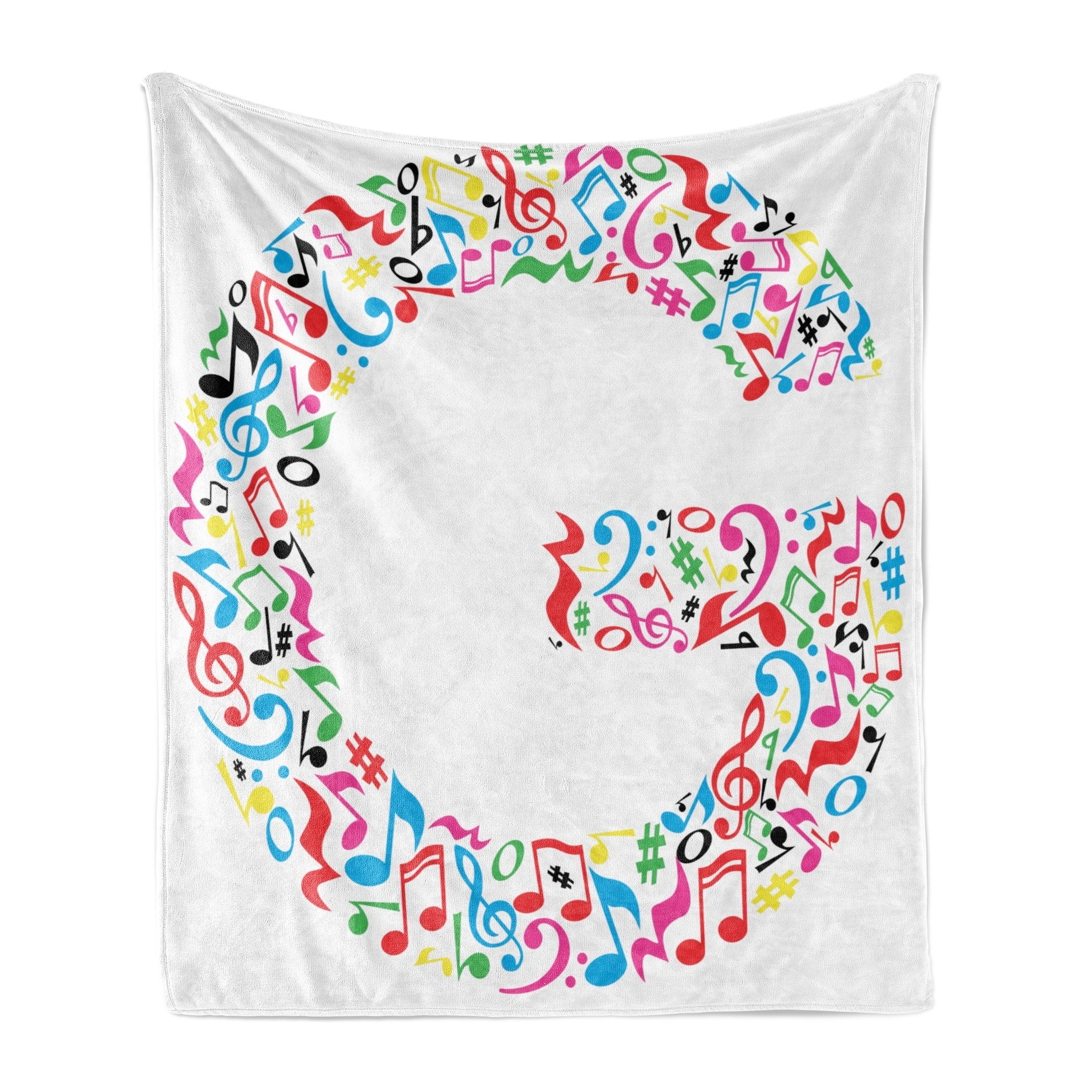 Letter G Soft Flannel Fleece Blanket, Majuscule G and Music Inspired ...