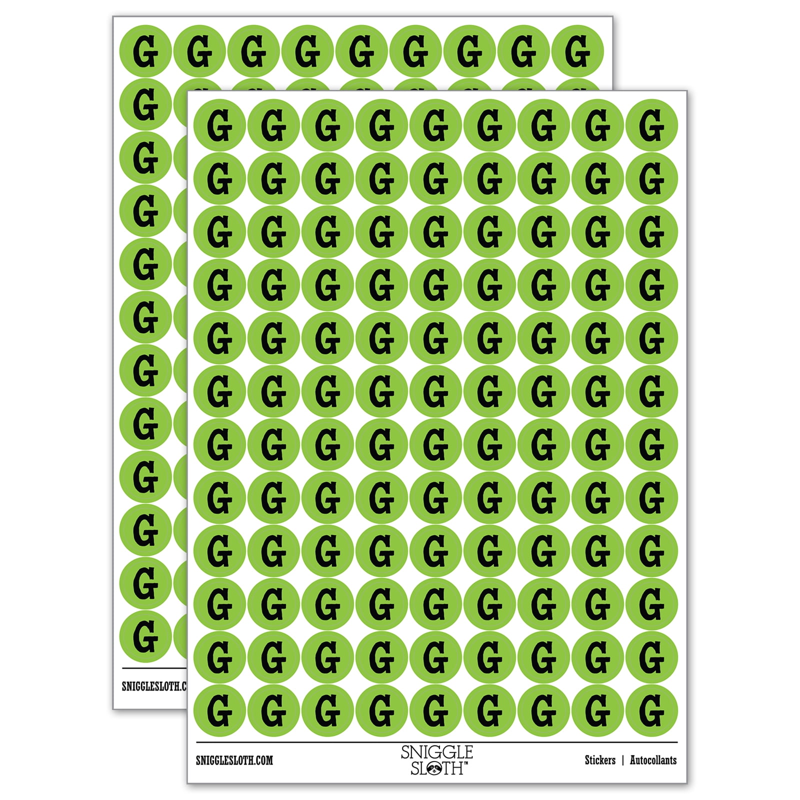 Letter G Uppercase Cute Typewriter Font 200+ Round Stickers - Light ...