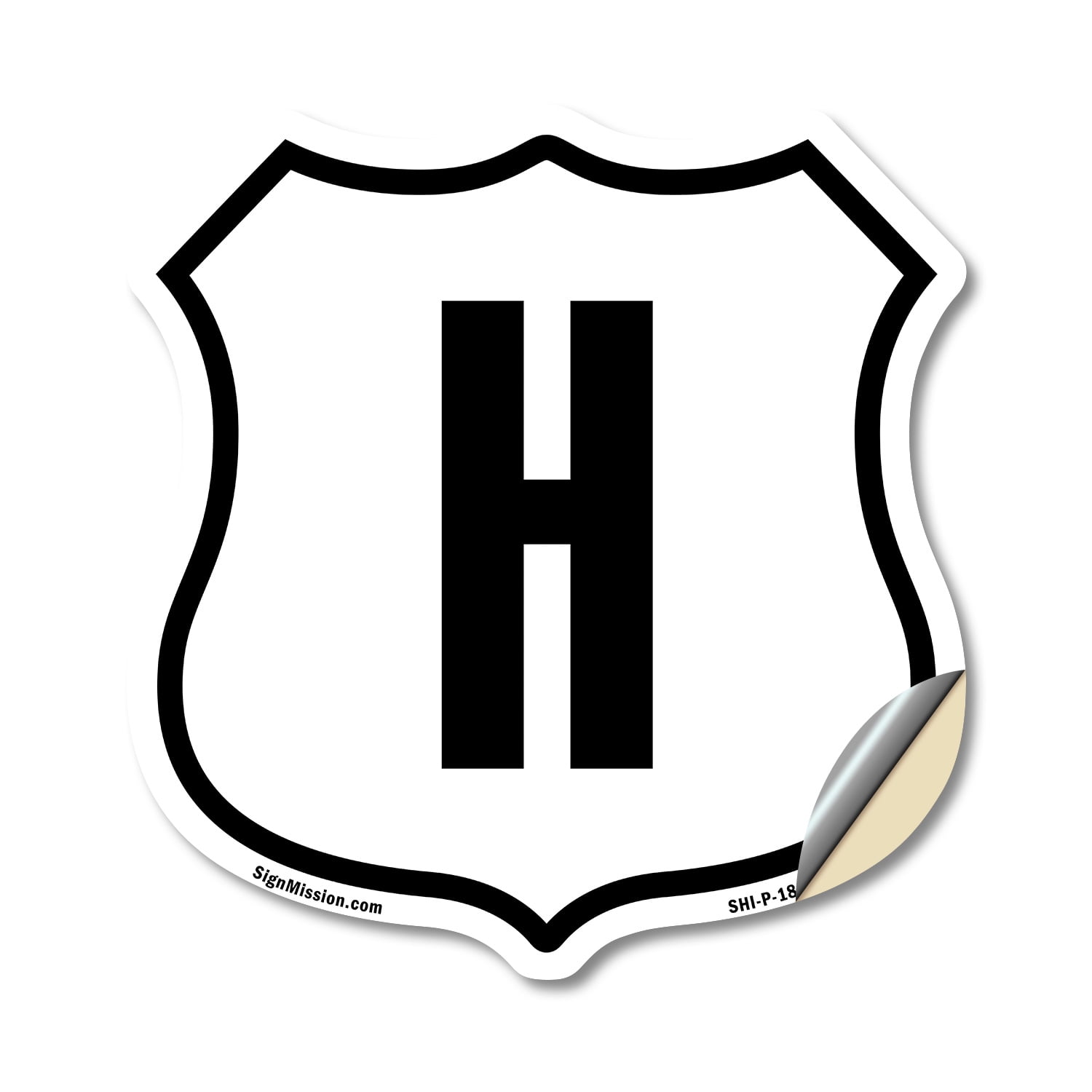 Letter H (2 Pack) 4 inch X 4 inch Shield Shaped Heavy Duty 3.2 mil ...
