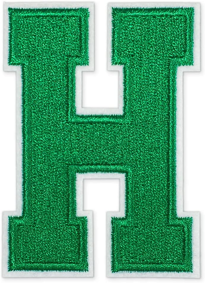 Letter H - 3" Embroidered Iron-on Letter Patches with Glue Back ...
