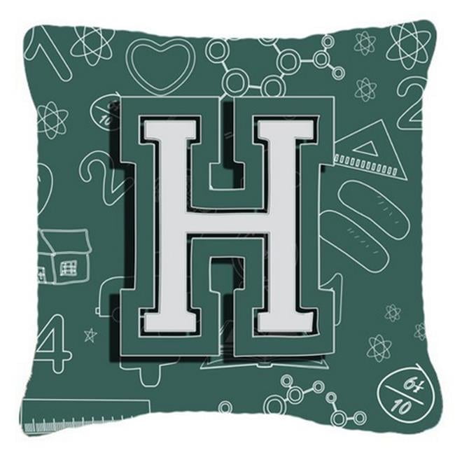 Letter H Back To School Initial Canvas Fabric Decorative Pillow ...