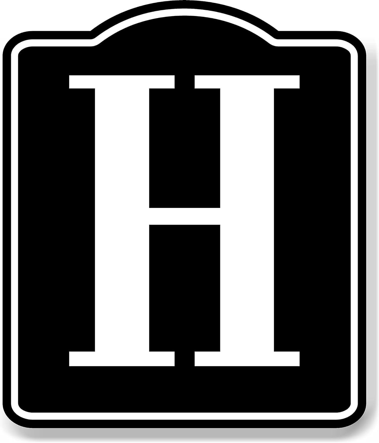 Letter H Bin Aisle Row Marker Label BLACK Aluminum Composite Sign, 8.5 ...