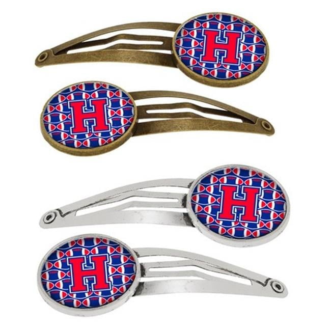 Letter H Football Harvard Crimson & Yale Blue Barrettes Hair Clips, Set ...