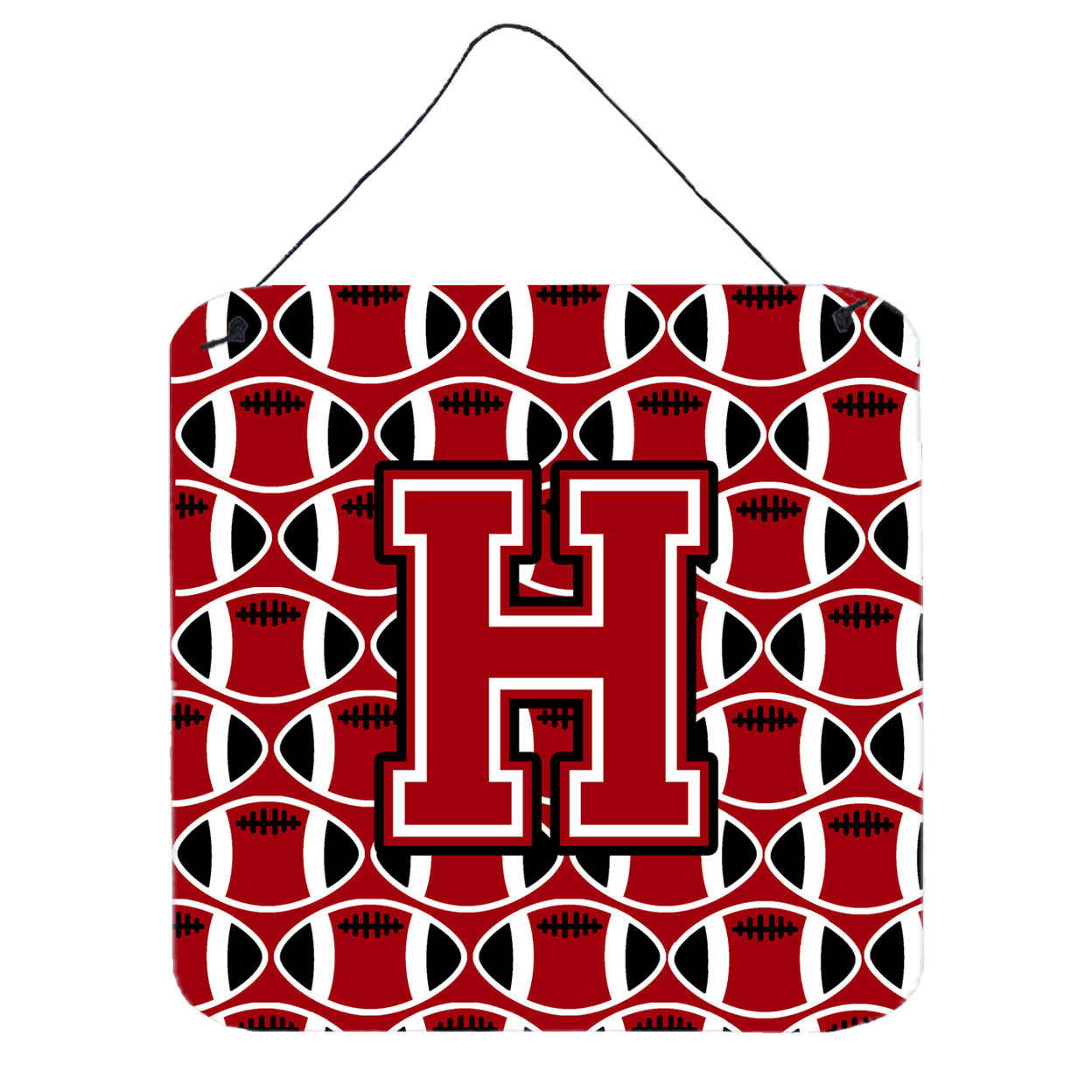 Letter H Football Red Black and White Wall or Door Hanging Prints ...