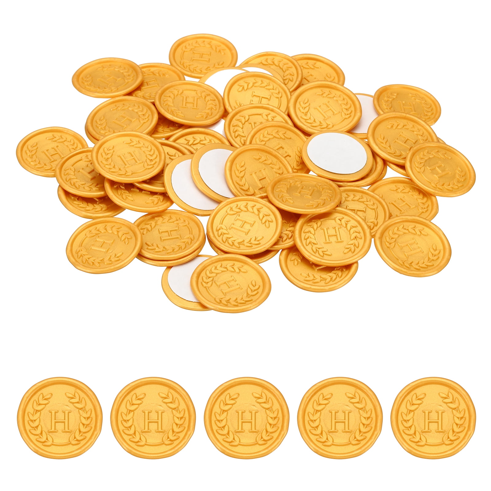 Letter H Gold Wax Seal Stickers, 50 Pack Envelope Seal Stickers ...