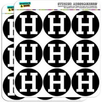 Letter H Initial Black White 50 1" Planner Calendar Scrapbooking ...