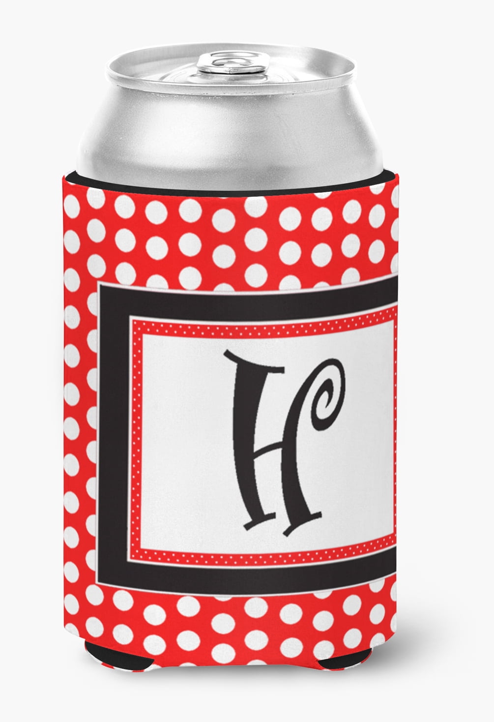 Letter H Initial - Red Black Polka Dots Can or Bottle Hugger - Walmart.com
