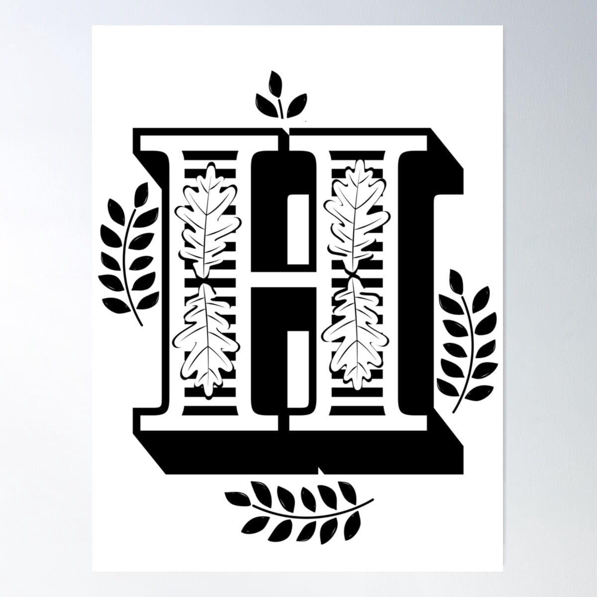 Letter H | Lettering | Letters | Alphabet Poster Wall Art, Modern Wall ...