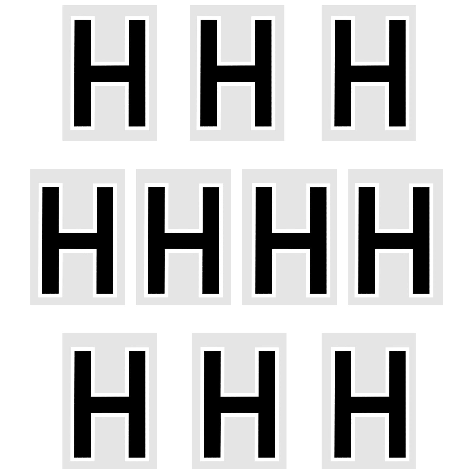 Letter H Patches Iron on Heat Transfer Letters 2 Inch Black Letter DIY ...