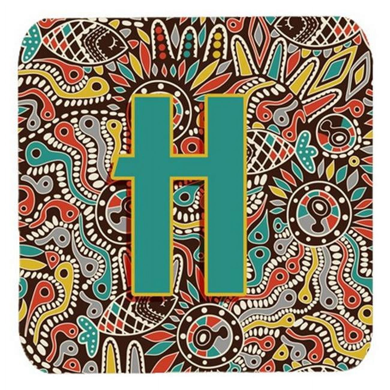 Letter H Retro Tribal Alphabet Initial Foam Coasters - Walmart.com