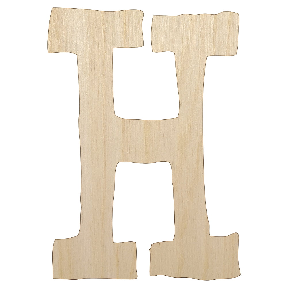 Letter H Uppercase Cute Typewriter Font Wood Shape Unfinished Piece ...