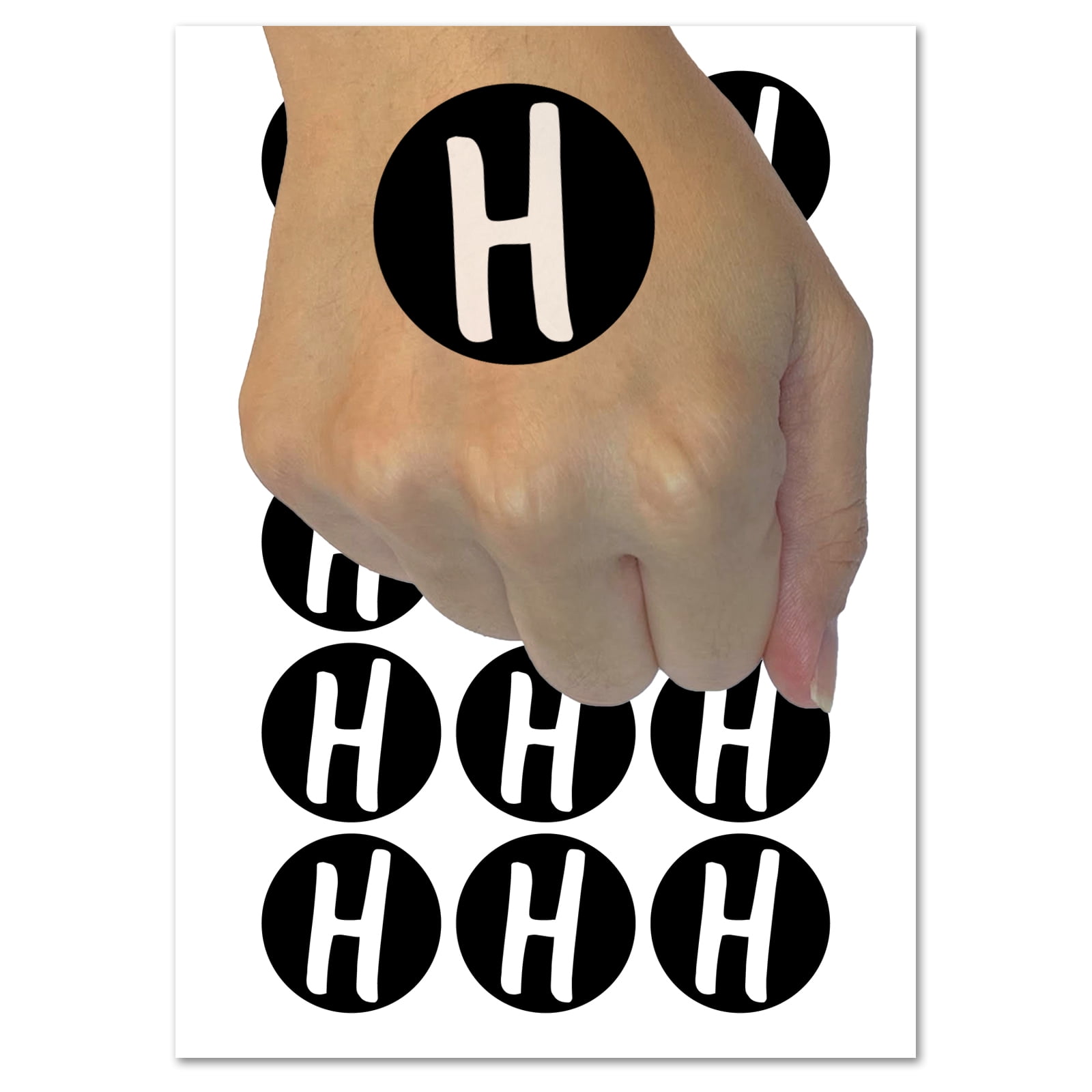 Letter H Uppercase Felt Marker Font Water Resistant Temporary Tattoo ...