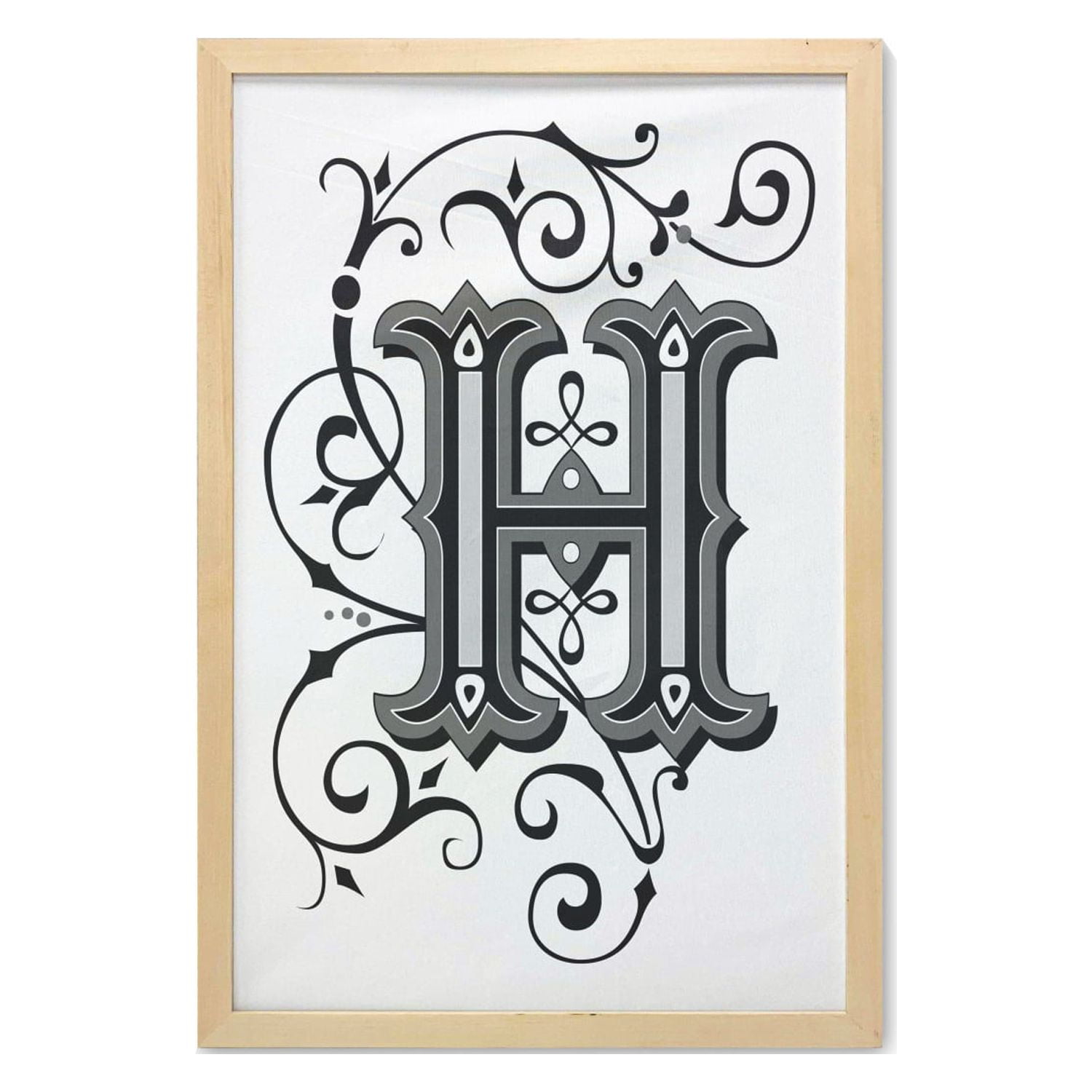 Letter H In Calligraphy