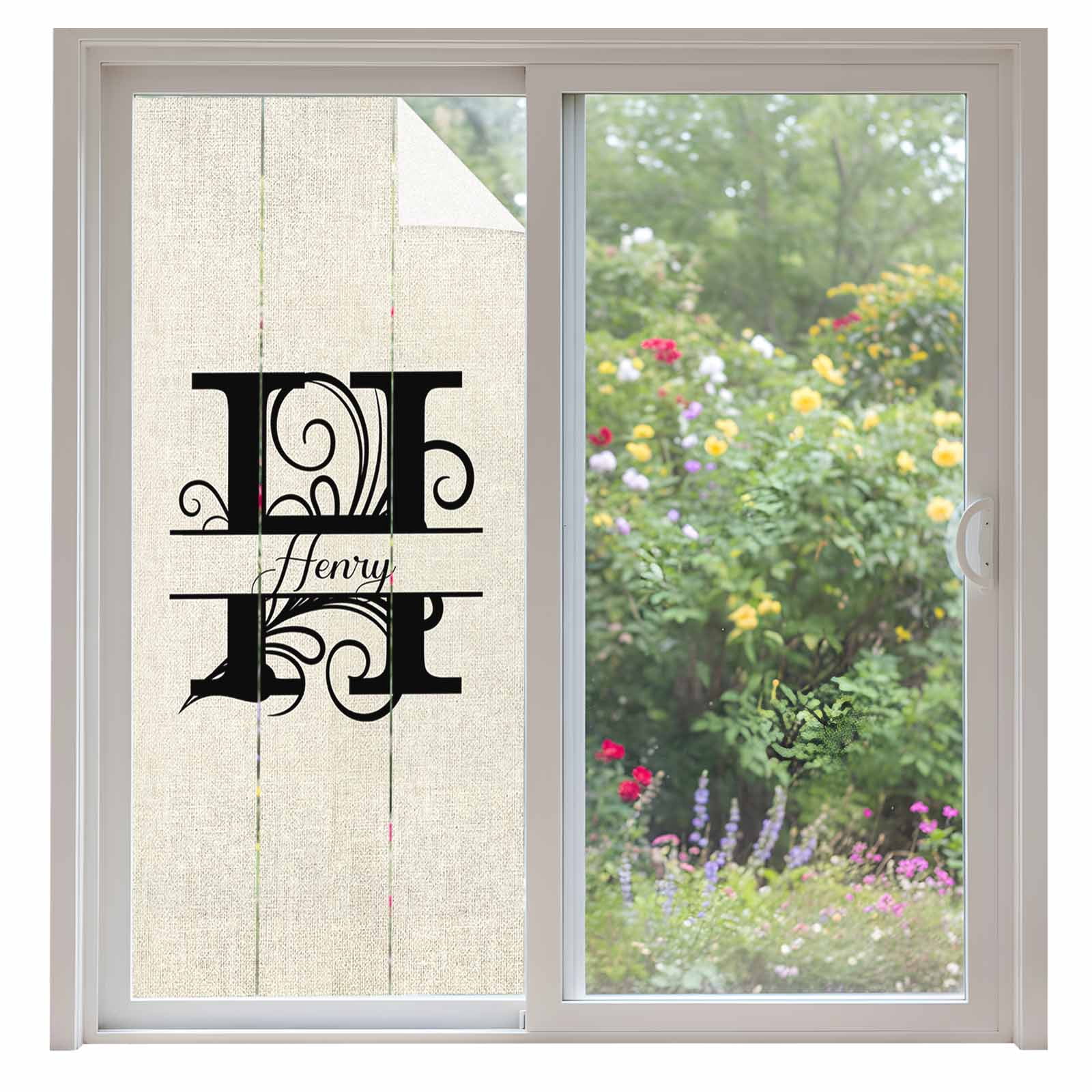 Letter H Window Privacy Film, Monogram Words Static Cling UV Sun ...