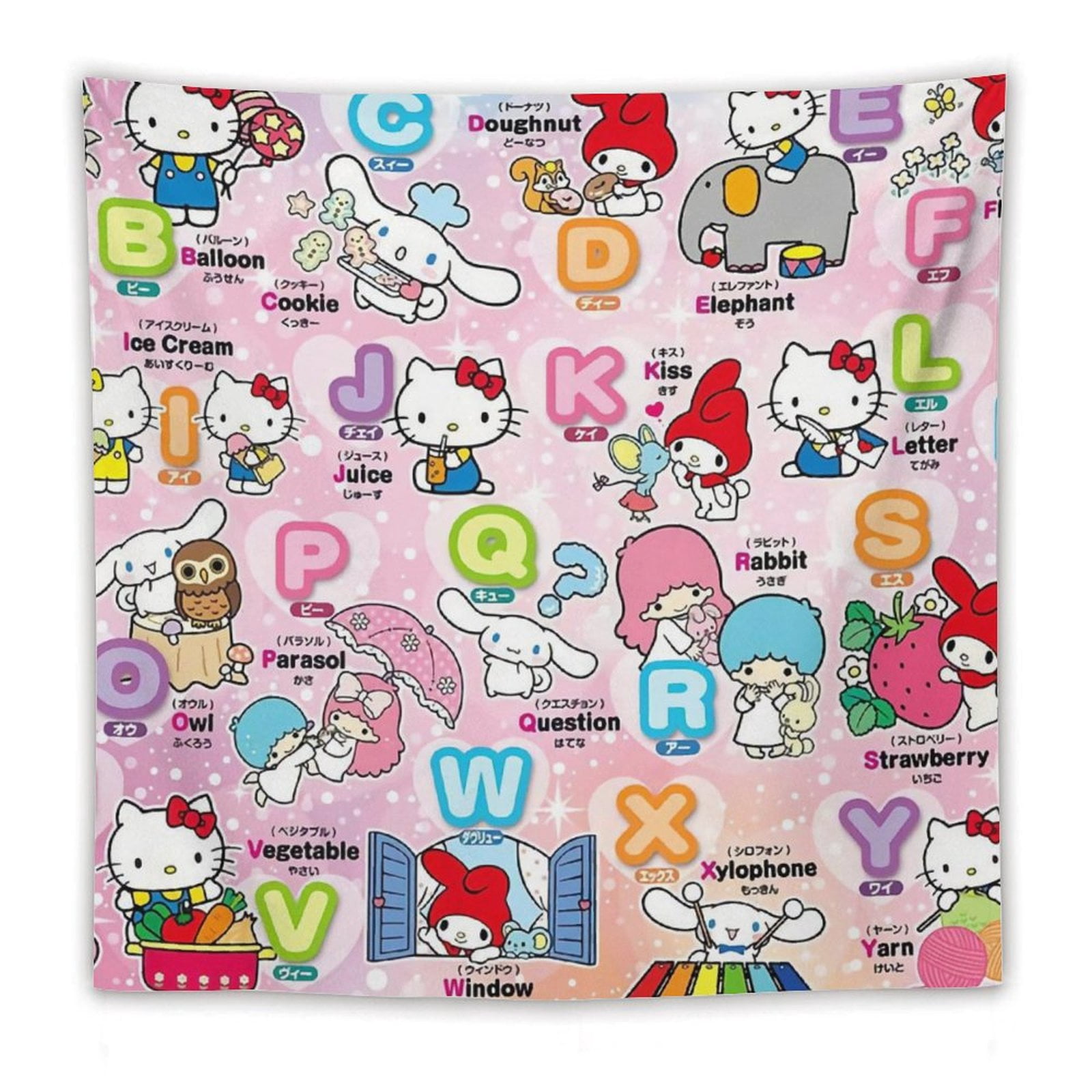 Letter Hello Kitty Tapestry,Letter Hello Kitty Wall Tapestry,Tapestry ...