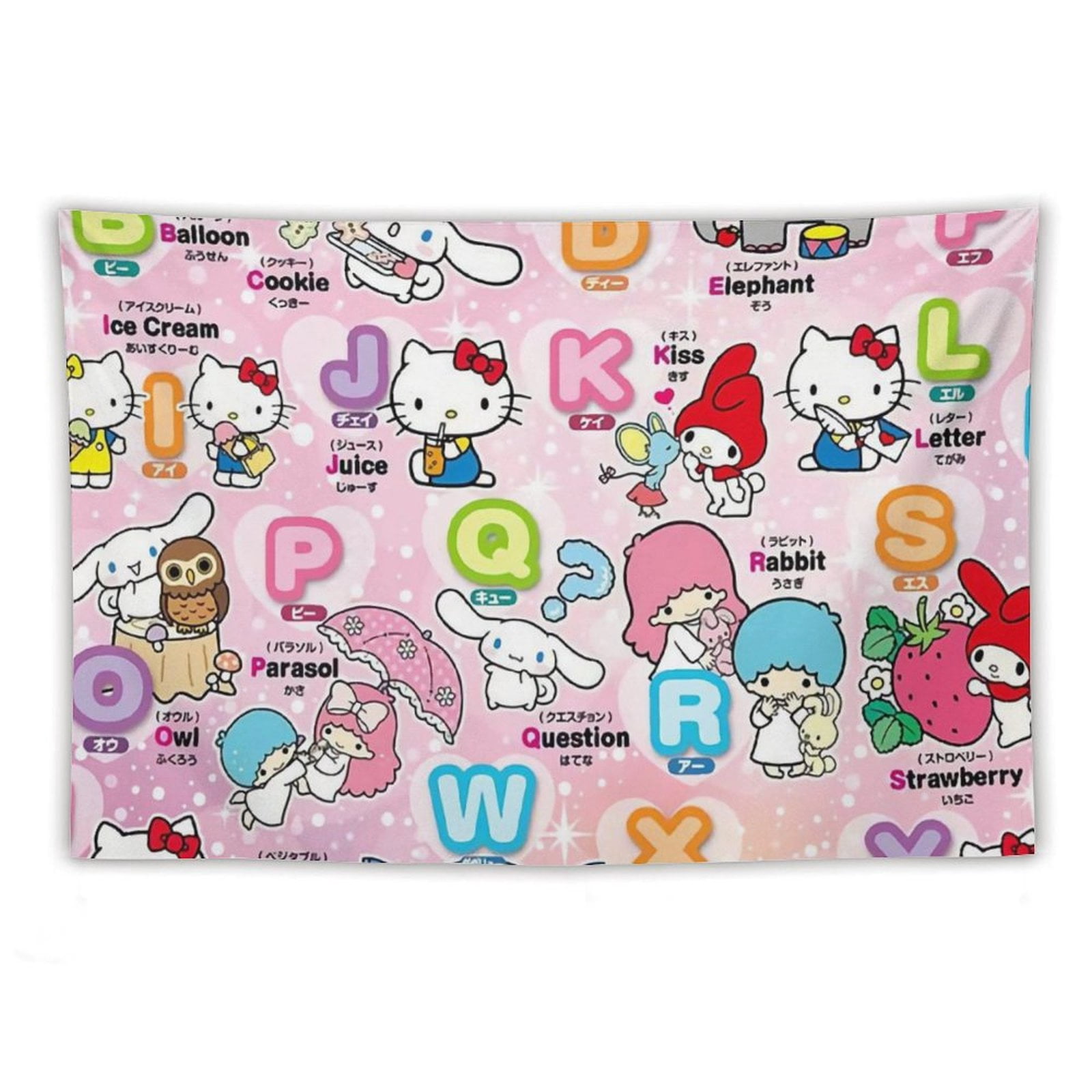 Letter Hello Kitty Tapestry,Letter Hello Kitty Wall Tapestry,Tapestry ...