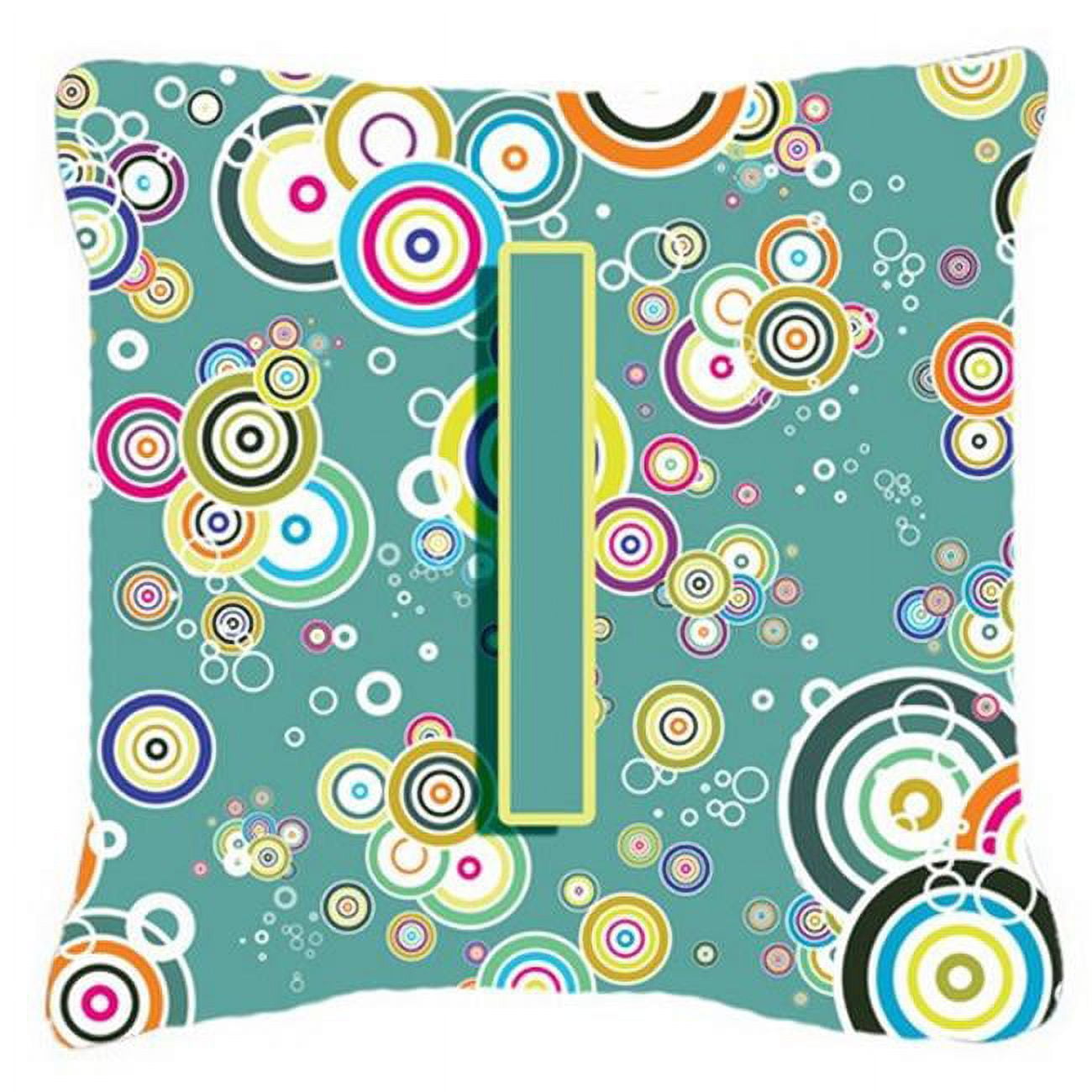 Letter I Circle Circle Teal Initial Alphabet Canvas Fabric Decorative ...