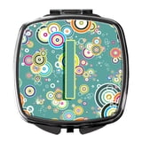 Letter I Circle Circle Teal Initial Alphabet Compact Mirror CJ2015-ISCM ...