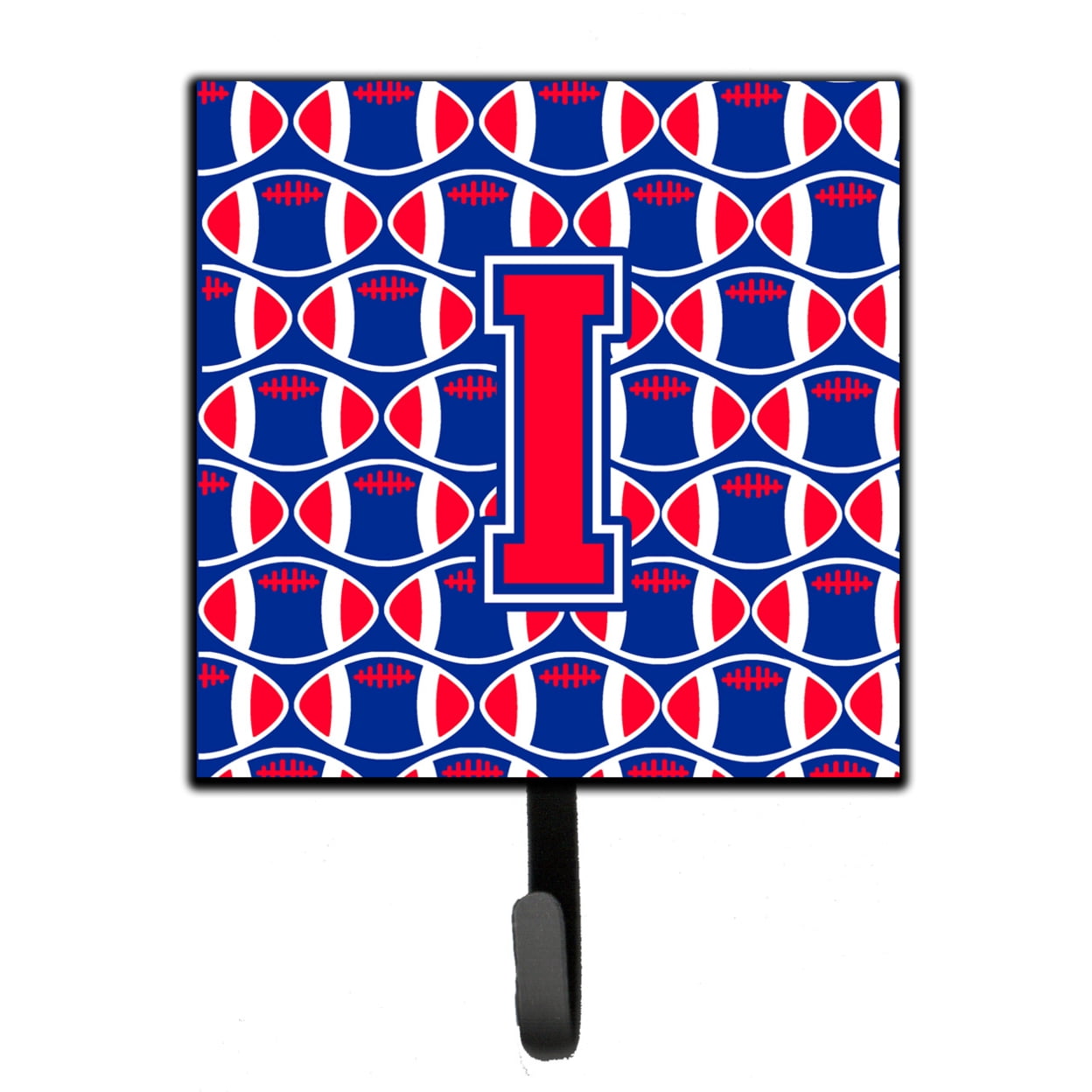 Letter I Football Harvard Crimson and Yale Blue Leash or Key Holder ...