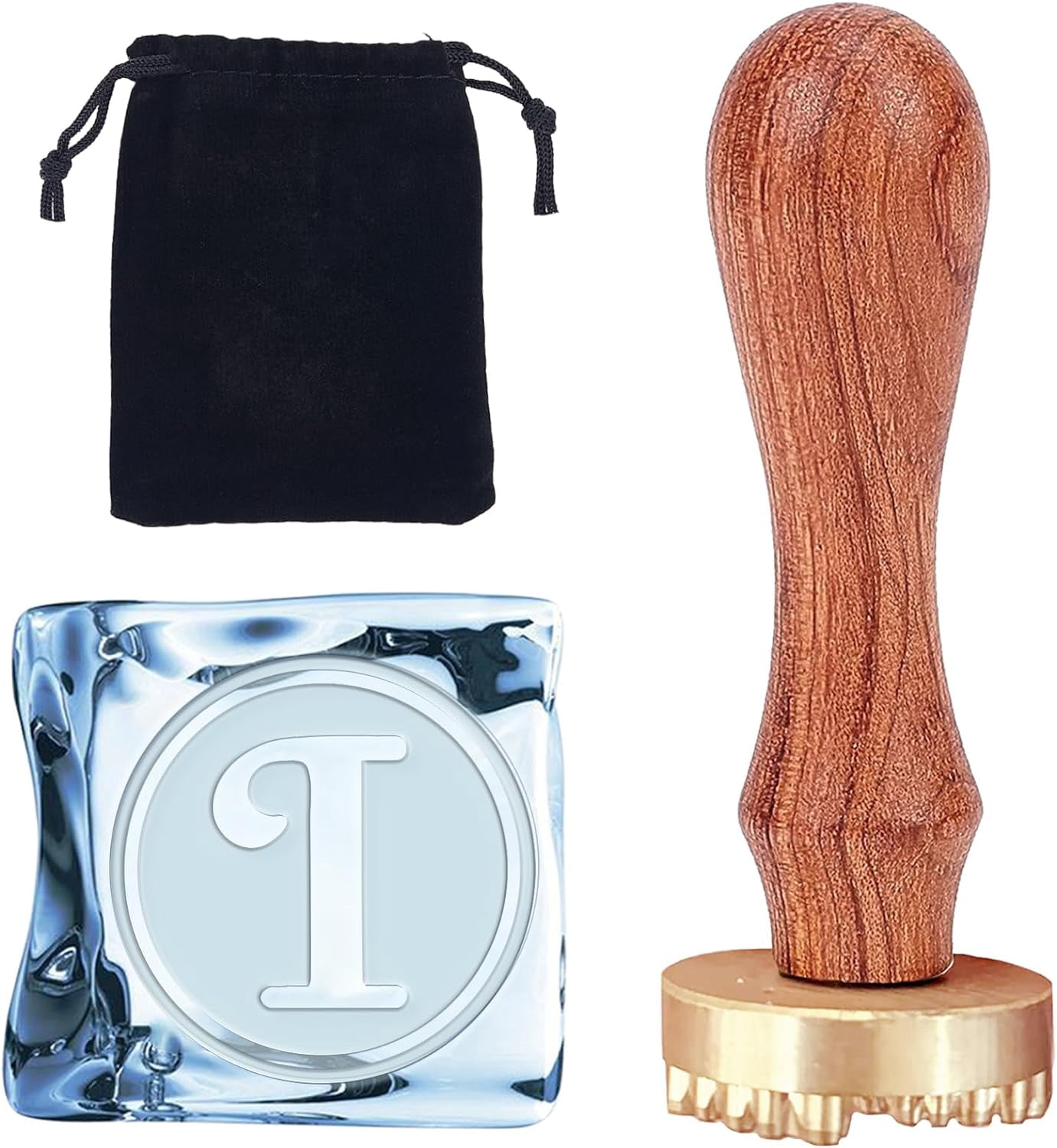 Letter I Ice Stamp Initials Ice Cube Stamp 1.2" with Removable Brass ...