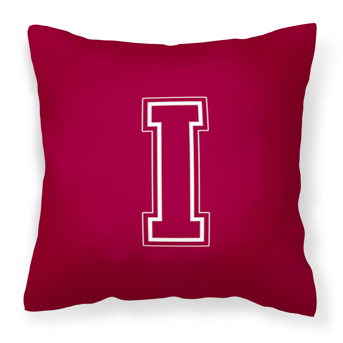 Letter I Initial Monogram - Maroon and White Fabric Decorative Pillow ...