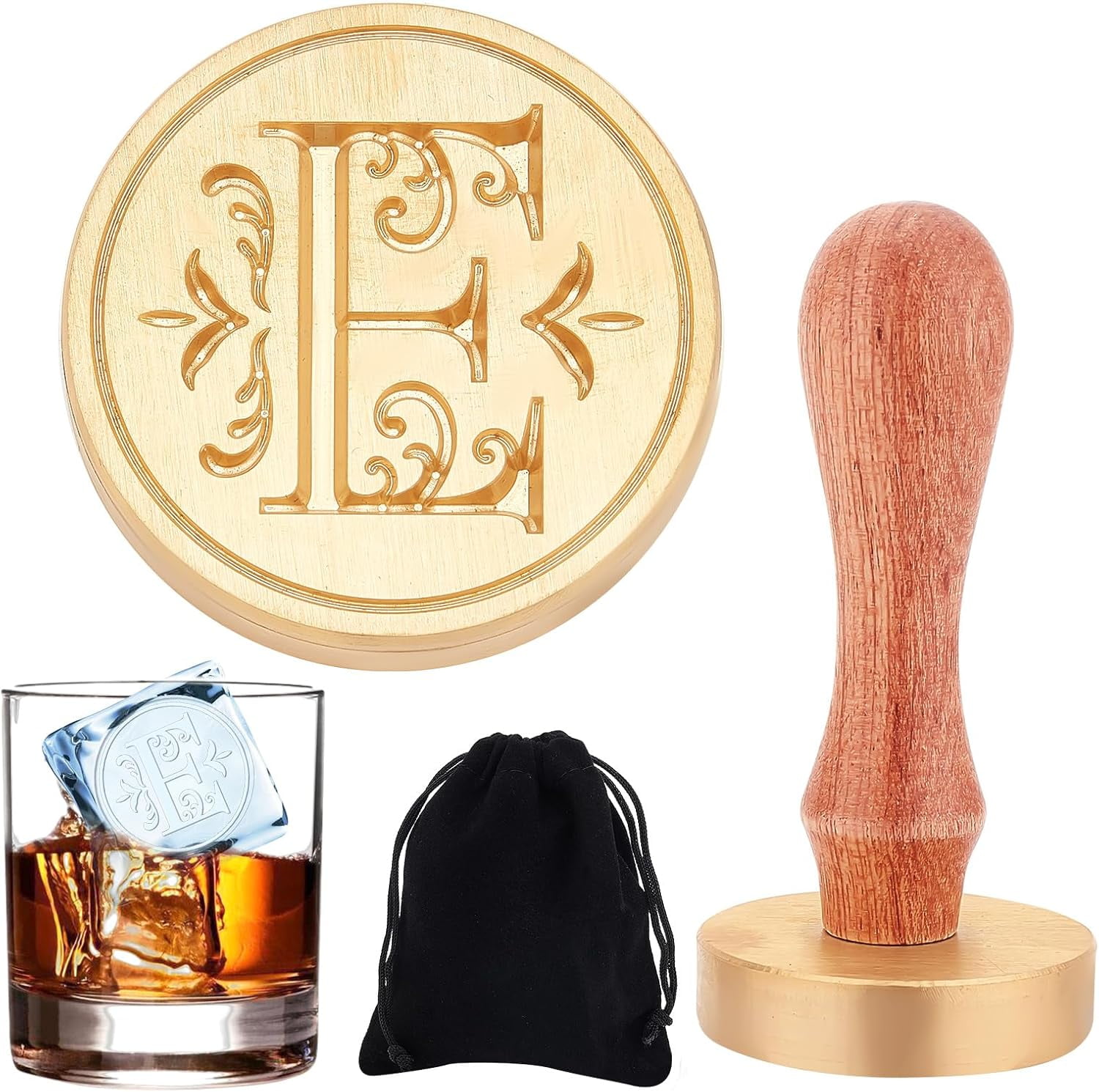 Letter Ice Stamp E Ice Cube Stamp Branding with Removable Brass Head ...