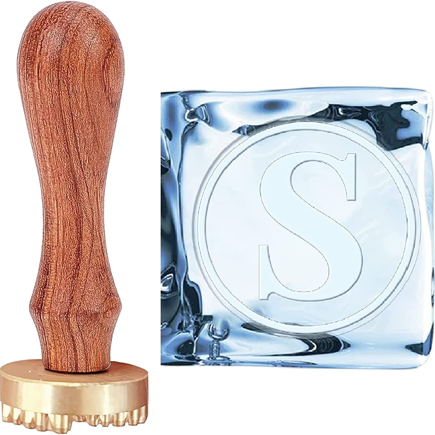 Letter Ice Stamp S Initial Ice Cube Stamp with Removable Brass Head ...