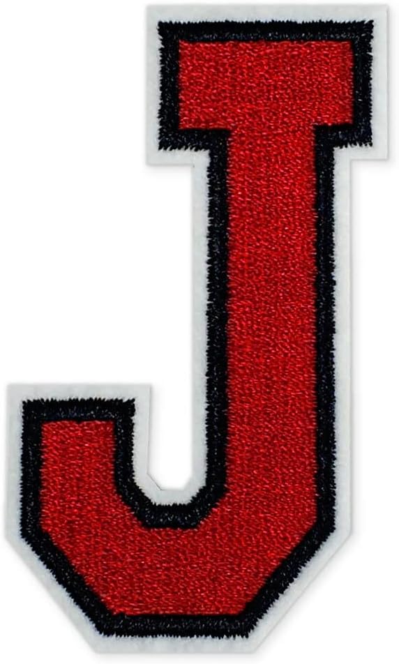 Letter J - 3" Embroidered Iron-on Letter Patches with Glue Back ...