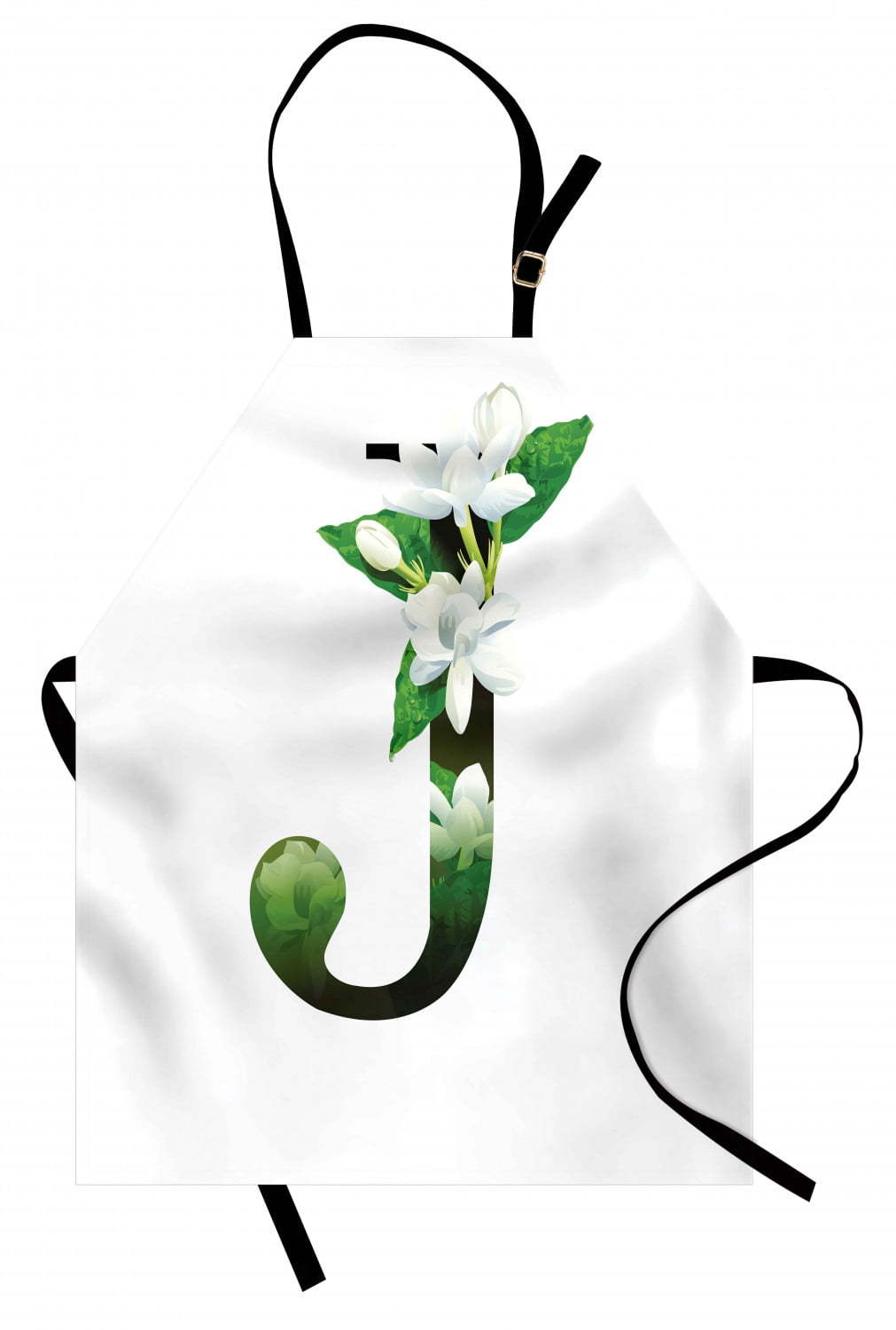 Letter J Apron Abstract Floral Arrangement J Silhouette and Jasmine ...