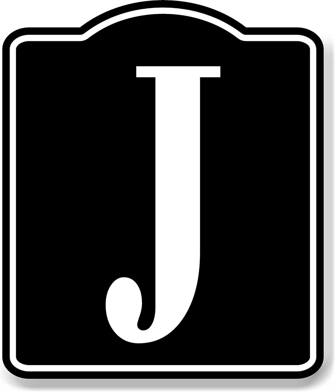 Letter J Bin Aisle Row Marker Label BLACK Aluminum Composite Sign, 15 ...