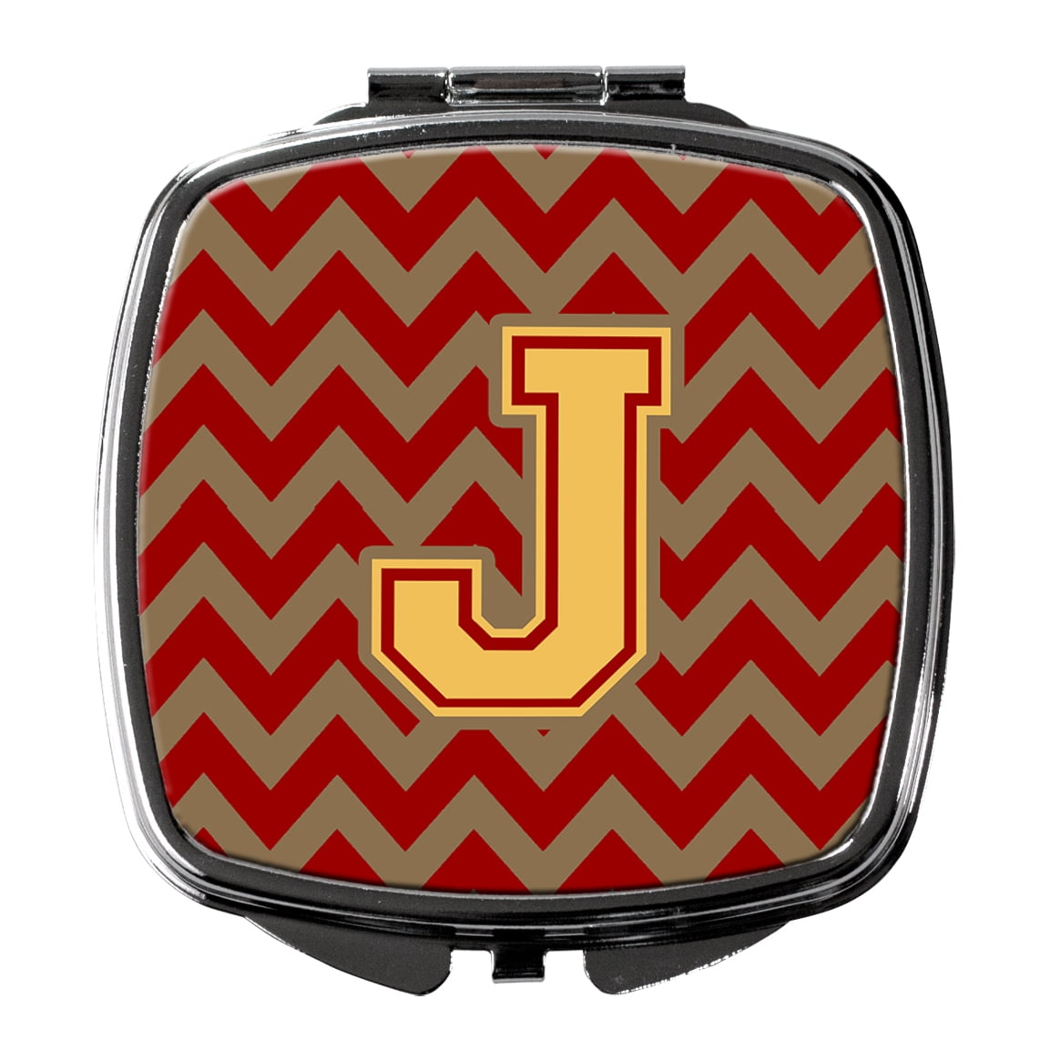 Letter J Chevron Garnet and Gold Compact Mirror - Walmart.com